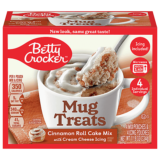 Betty Crocker Cake Mix With Cream Cheese Icing Cinnamon Roll Mug Treats 11.8 oz Shop Price Cutter