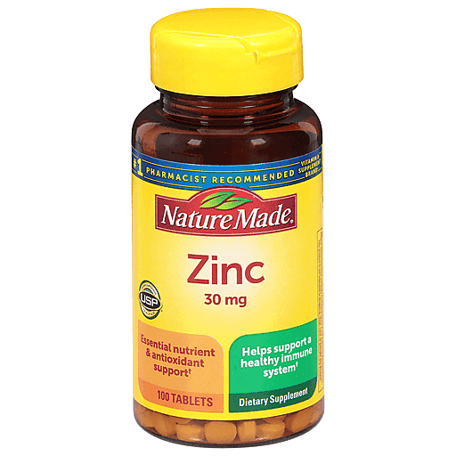 Nature Made Zinc, 30 Mg, Tablets 100 ea | Vitamins & Supplements | Sun ...