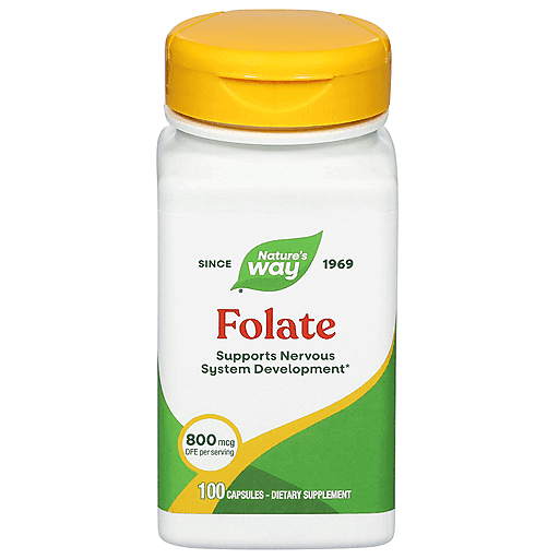 Nature's Way Capsules 800 Mcg Folate 100 ea | Tortillas & Pitas | Roth's
