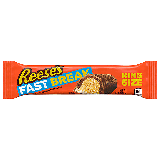 Reese's Fast Break Milk Chocolate, Peanut Butter & Nougat King Size 3.5 ...