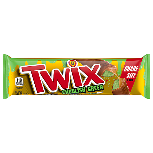 Twix Cookie Bars, Ghoulish Green, Share Size 4 Ea | Snacks, Chips ...