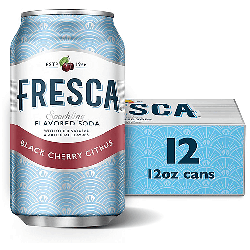 Fresca Black Cherry Soda Sparkling Flavored Soft Drink Zero Calorie And ...