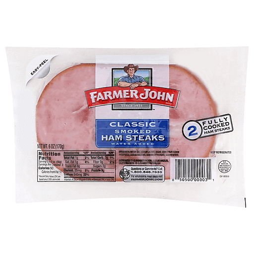 Farmer John Classic Smoked Ham Steaks 2 Ea | Ham | Market Basket
