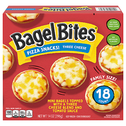 Bagel Bites Three Cheese Mini Pizza Snacks! Family Size! 18 ea | Pizza ...