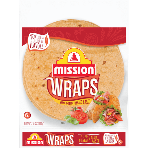 Mission Wraps, Sun Dried Tomato Basil 6 Ea | Tortillas & Pitas | Sendik ...