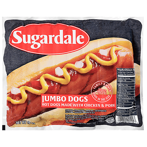Sugardale Jumbo Hot Dogs 48 oz | Hot Dogs | Jack's Fresh Market