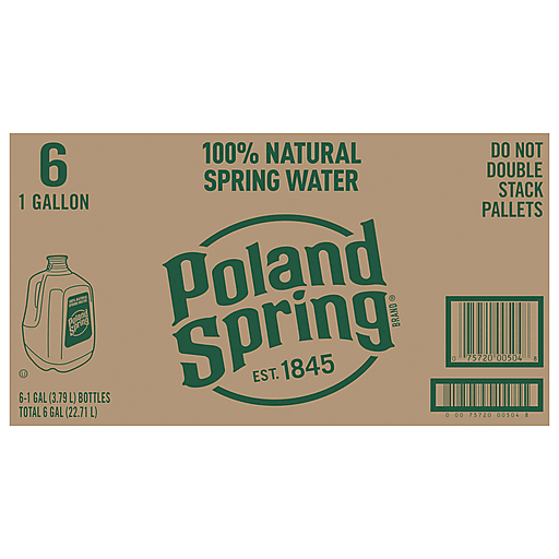 Poland Spring 100% Natural Spring Water 6 ea | Casey's Foods