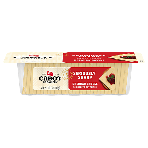 Cabot Seriously Sharp Vermont Cracker Cuts Cheddar Cheese Slices 30 Ea ...