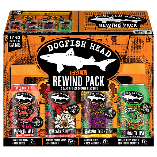 Dogfish Head Assorted Beer Fall Rewind Pack 12 ea | Seasonal & Craft ...