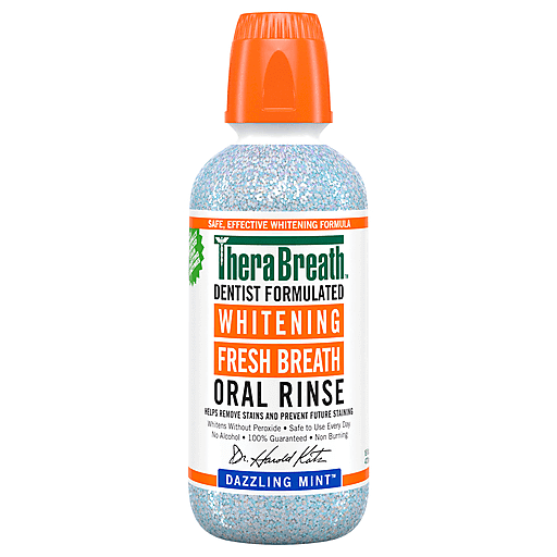Thera Breath Oral Rinse, Fresh Breath, Whitening, Dazzling Mint 16 fl ...