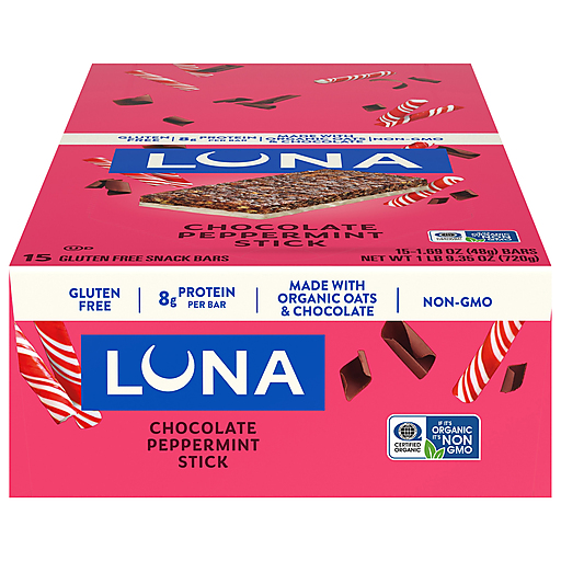 Luna Gluten Free Chocolate Peppermint Stick Snack Bars 15 Ea | Bars ...