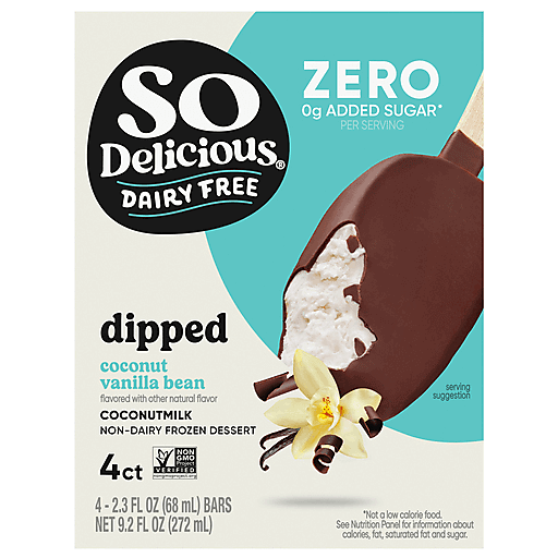 So Delicious Dairy Free Zero Non Dairy Coconutmilk Dipped Coconut ...