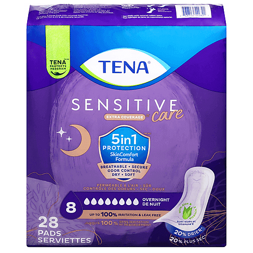 Tena Extra Coverage 5 In1 Protection Overnight Pads 28 ea | Personal ...