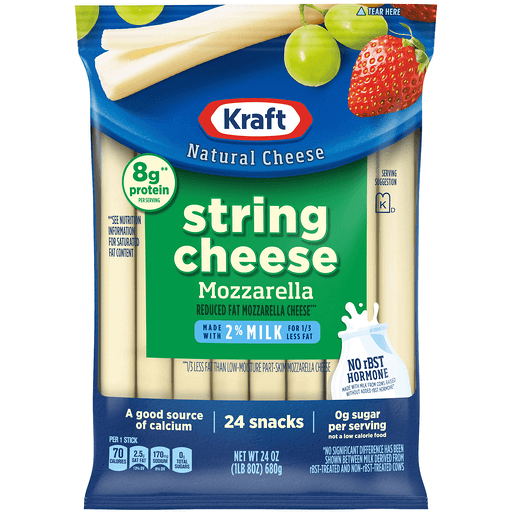 Kraft String Cheese Mozzarella Cheese Snacks, 24 ct Sticks | Shop | My ...