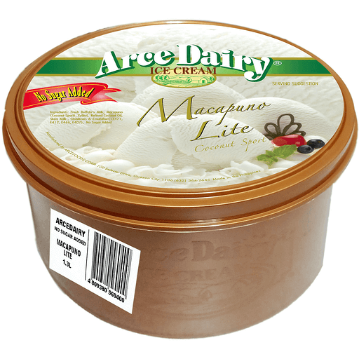 Arce Dairy Ice Cream Sugar Free Macapuno Lite | 1.3L | Shop | Walter Mart
