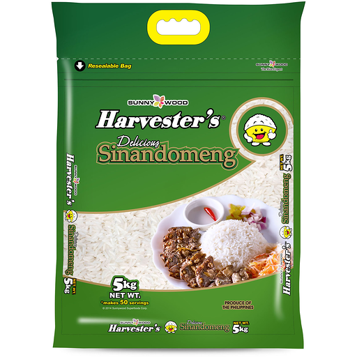 Harvester's Delicious Sinandomeng Rice | 5kg | Rice, Beans, & Grains ...
