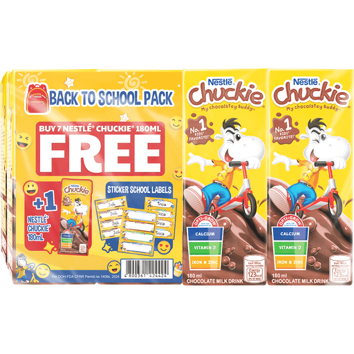 Chuckie Chocolate Milk Drink | 180ml (7+1 Back To School Pack) | Dairy ...