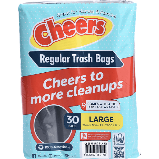 Cheers Garbage Bag Black Large 30s | Shop | Walter Mart
