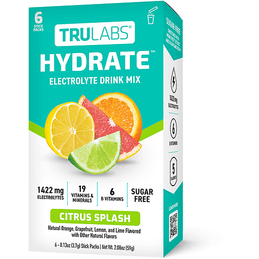 Tru Labs Hydrate Electrolyte Drink Mix Citrus Splash | Electrolytes ...