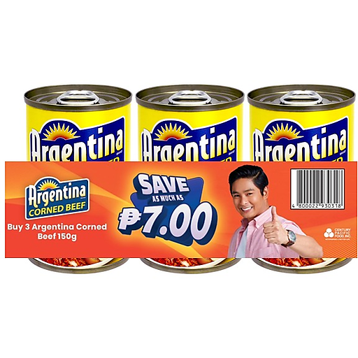 Argentina Corned Beef (Save P7) | 150g x 3s | Canned Goods | Walter Mart