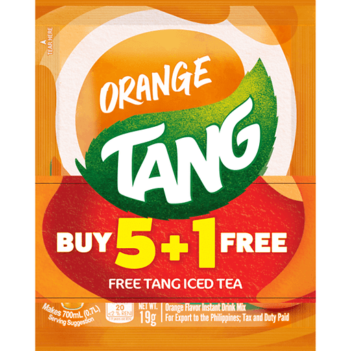 Tang Orange Juice | 19g x 5s + FREE Tang Iced Tea | Tang | Walter Mart