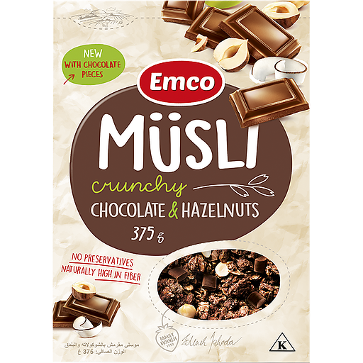 Musli Crunchy Cereal Chocolate & Hazelnuts | 375g | Shop | Walter Mart