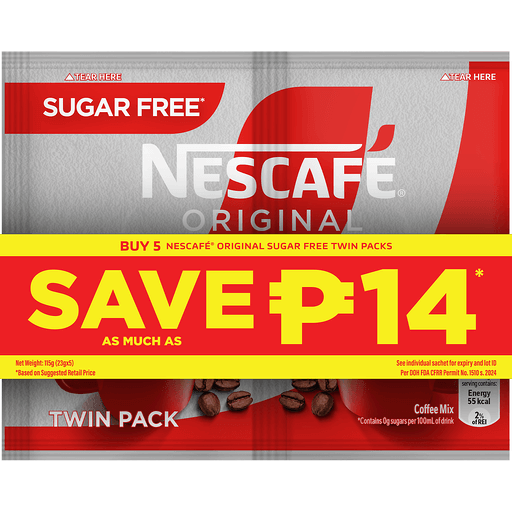 Nescafe Coffee Original Sugar Free Twin Pack | 23g x 5s | Shop | Walter ...