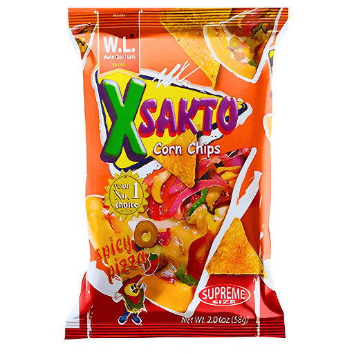 Xsakto Corn Chips Spicy Pizza 58gr | Shop | Walter Mart