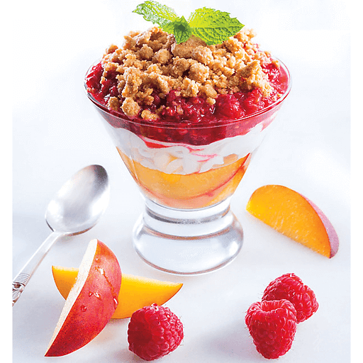 Brown Sugar Peach Parfait with Smashed Raspberries & Salted Graham ...