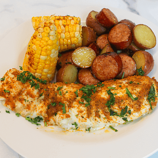 Roasted Halibut with Baby Red Potatoes | Festival Foods Shopping